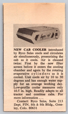 1973 Print Ad Byco Sales Greeley Colorado Cab Cooler | eBay