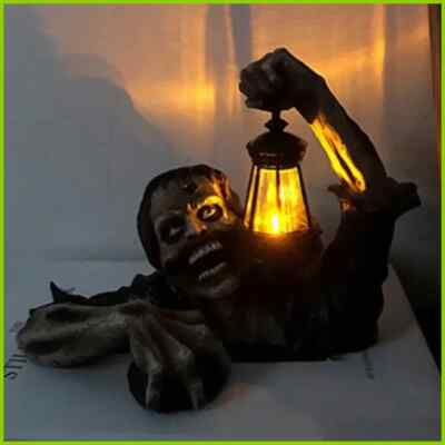 LED Zombie Lantern Halloween Crawling Horror Decor Scary Holding ...