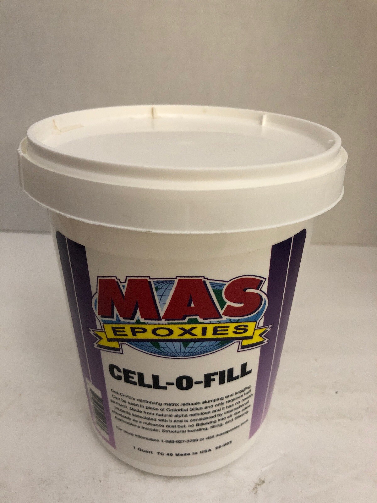 MAS Epoxies Cell-O-Fill 1 Quart Container-MADE IN USA-RARE-BRAND NEW ...