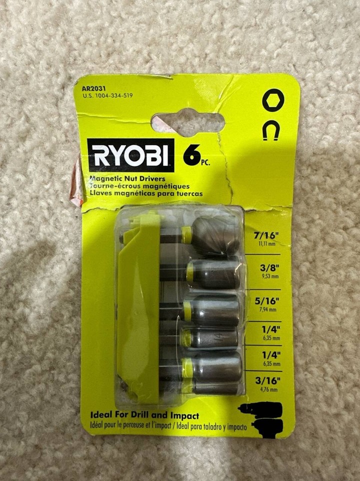 Ryobi Impact Rated Magnetic Nut Driver Set (6-Piece) 2 in. 3/16 to 7/16 ...