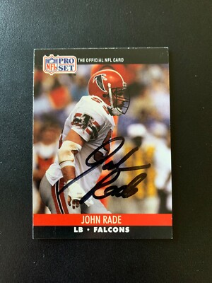 John Rade Signed 1990 Pro Set #433 Card Atlanta Falcons Autograph COA ...