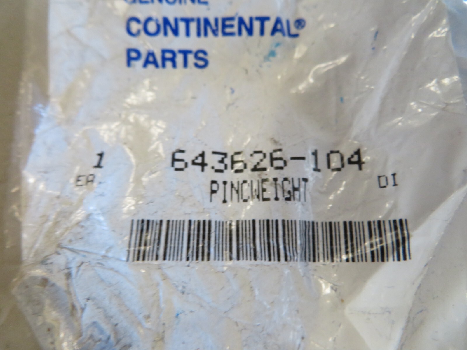 Teledyne Continental Aircraft Pin 643626-104 Old Stock Pincweight for ...