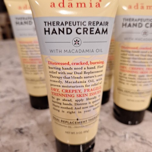 5 x Adamia Therapeutic Repair Hand Cream Macadamia Oil 3 oz NEW SEALED ...