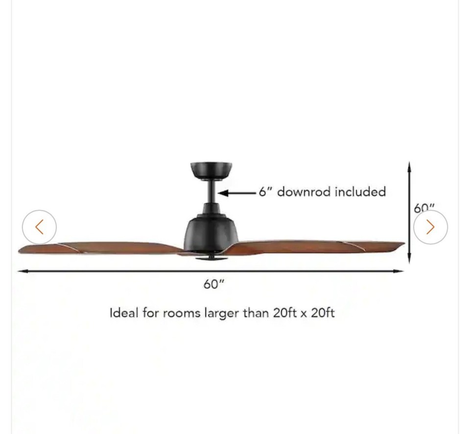 HDC 60 in. Sirrine Indoor/Outdoor Matte Black Smart Ceiling Fan READ ...