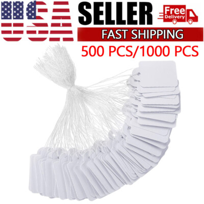 500/1000pcs White Marking Tags Pricing Display Tags Writable Label Hang ...