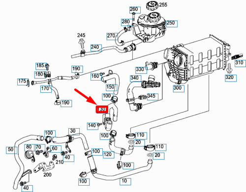 NEW MERCEDES-BENZ ML W166 ENGINE COOLING RETURN LINE A2782001452 ...