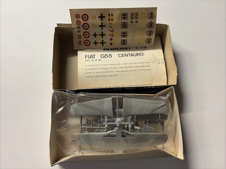 Vintage Aliplast 1/72 Fiat G55 Centauro WW2 Fighter Plane Kit New In ...