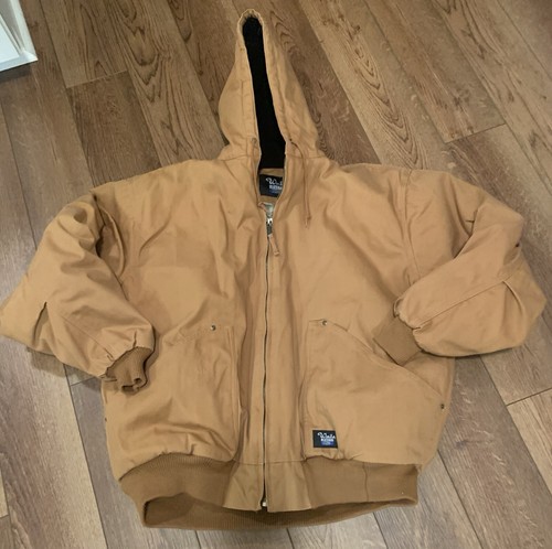 Walls: Blizzard Pruf Men's Hooded Work Jacket: Size XXL Tan Canvas ...
