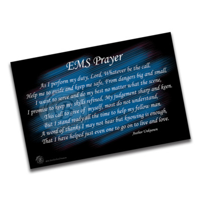 EMS Emergency Management Services EMS Prayer Blue Streak Poster | eBay