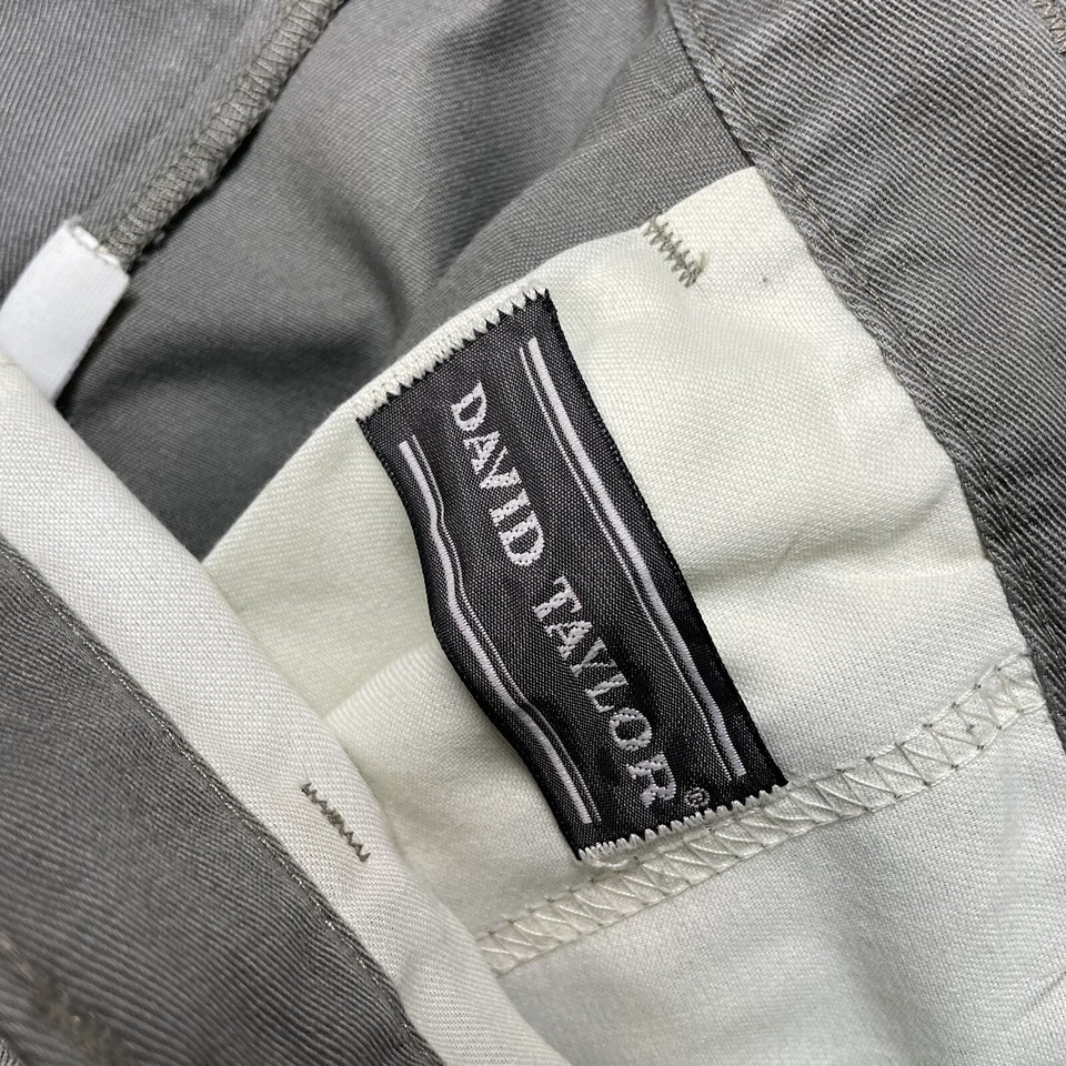 David Taylor Pants Men’s 34x32 Gray Chino Trousers MEASURES 33x31 | eBay