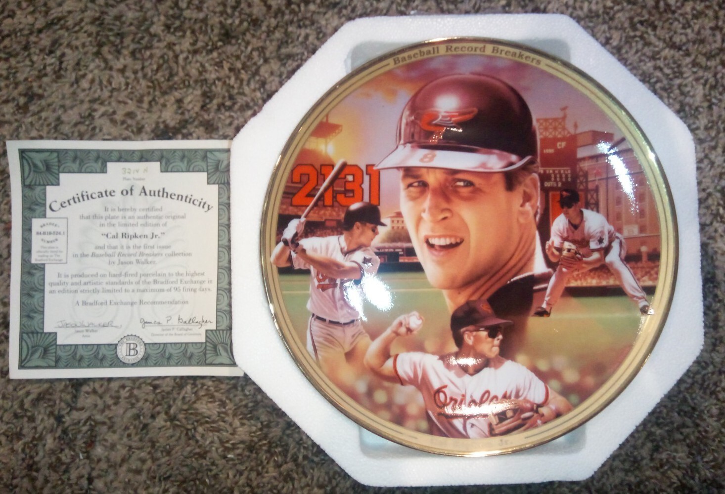 THE BRADFORD EXCHANGE CAL RIPKEN JR. BASEBALL RECORD BREAKERS COLLECTOR ...