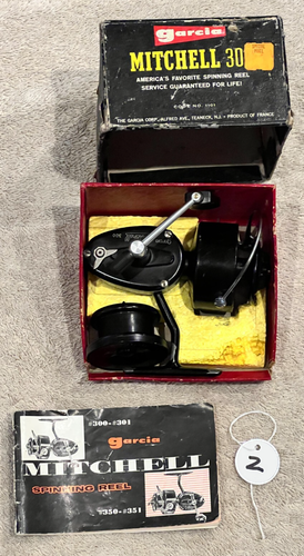 VINTAGE Mitchell 300 Spinning Reel (No. 2) w/ Box & Extra Spool | eBay