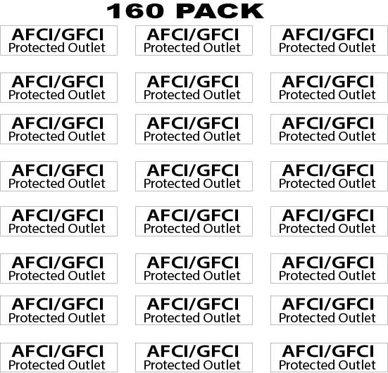 AFCI/GFCI Protected Outlet Stickers Special 160 Stickers .25" x 1.0 ...