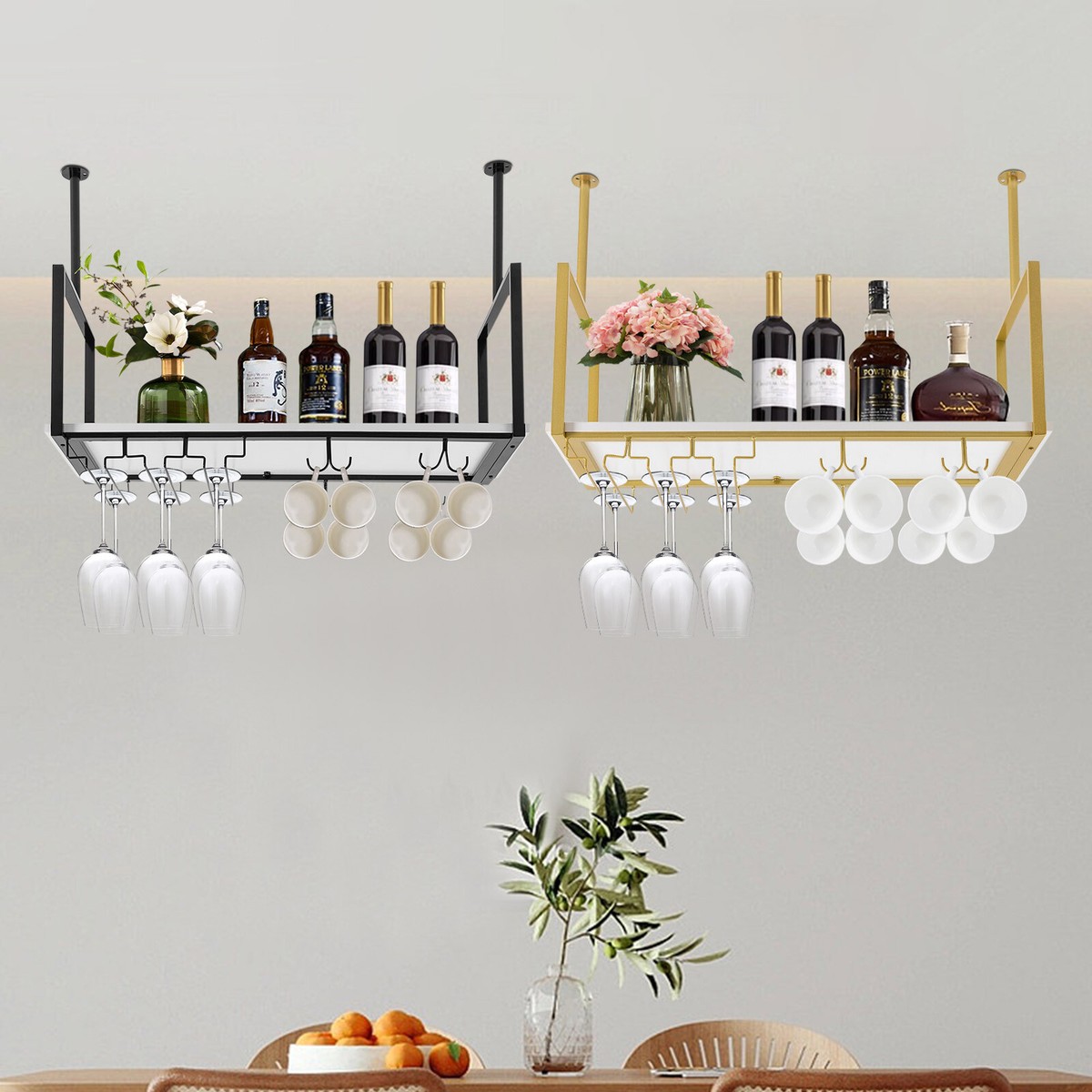 Ceiling Hanging Wine Glass Rack | Shelly Lighting