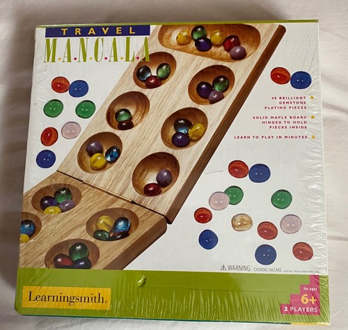 Travel Mancala Game By Learningsmith Solid Maple Board, Ages 6+ New ...