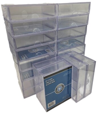 (20 Boxes) CSP 2-Piece Slider Card Storage Box (50 Card Size) Stackable ...