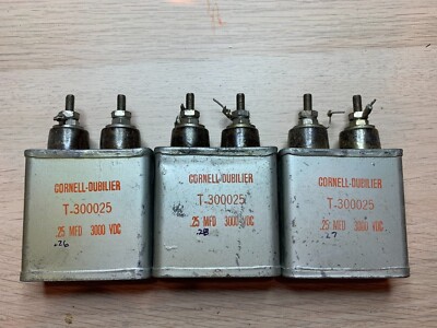 3 Cornell-Dubilier 0.25 mfd, 3000V capacitors, test good | eBay