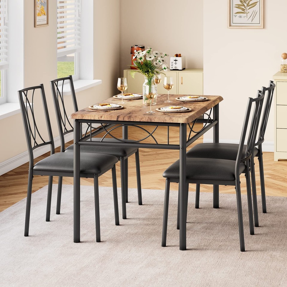 💹5-Piece Dining Table Set for Small Space Kitchen Table Set for 4 Dining Room S | eBay