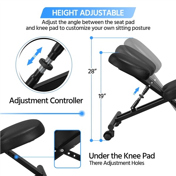 Ergonomic Kneeling Chair Adjustable Posture Chair Stool with Angled ...