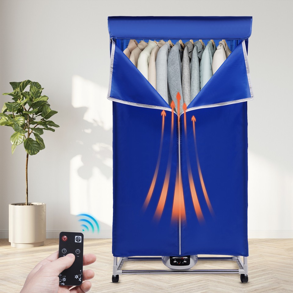 Wet Laundry Warm Air Drying Foldable Electric Clothes Dryer Blue Indoor ...