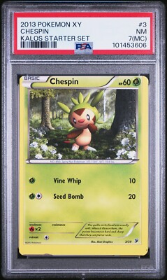 MISCUT (MC) PSA 7 - Chespin 3/39 - 2013 XY Kalos Starter Set Pokemon ...