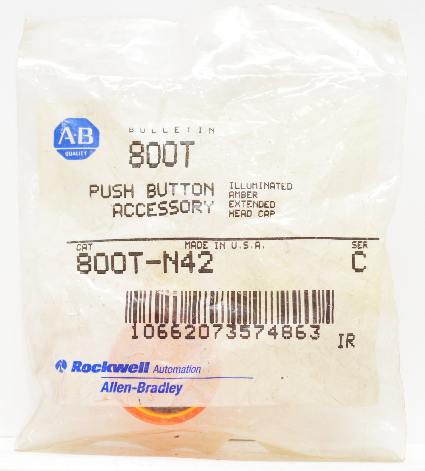 NEW Allen-Bradley 800T-N42 Illuminated Push Button Head Cap - Orange | eBay