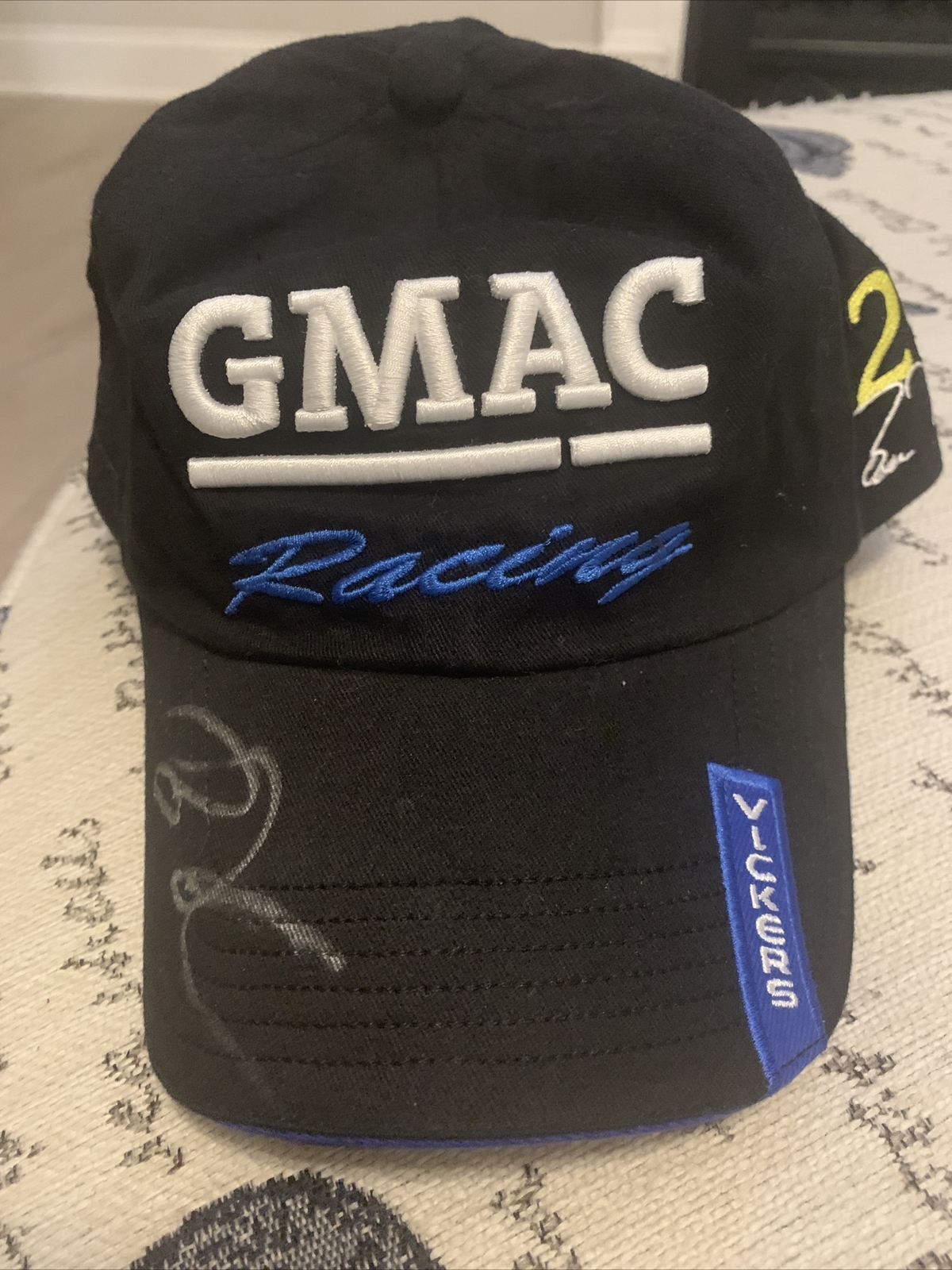 Brian Vickers GMAC Racing Adjustable Black Hat Signed Chase Authentics ...