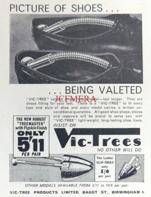 'VIC-TREES' Vintage Shoe Trees ADVERT #2 : Small 1964 Print 670/106 ...