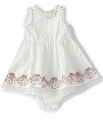 Edgehill Collection Baby Girl's Embroidered Seashell A-Line Beach Dress ...