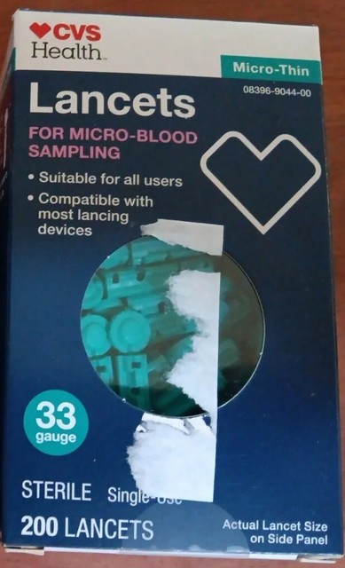 CVS Lancets for Micro-blood Sampling Micro-thin Sterile 200 Count 33 ...