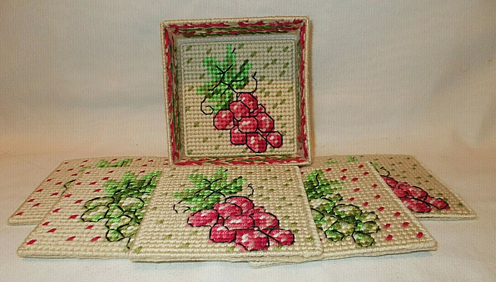 Handmade Plastic Canvas Coaster Sets | eBay