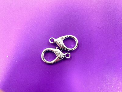 6X Round Lobster Claw Clasp w/ring Silver Plated Size: 32 mm | eBay ...