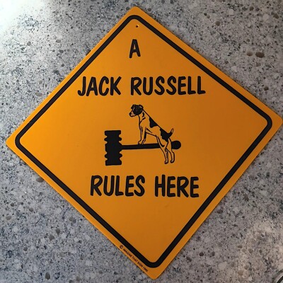 Vintage Thick Plastic Jack Russell Dog With Gavel Rules Here Yellow ...