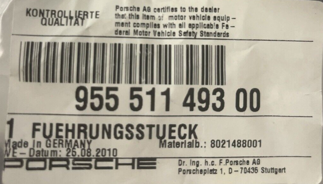 Porsche Cayenne Hood Guide Piece 95551149300 for sale online | eBay