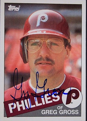 Greg Gross PHillies Astros Cubs Autographed 1985 Topps #117 Signed Card ...
