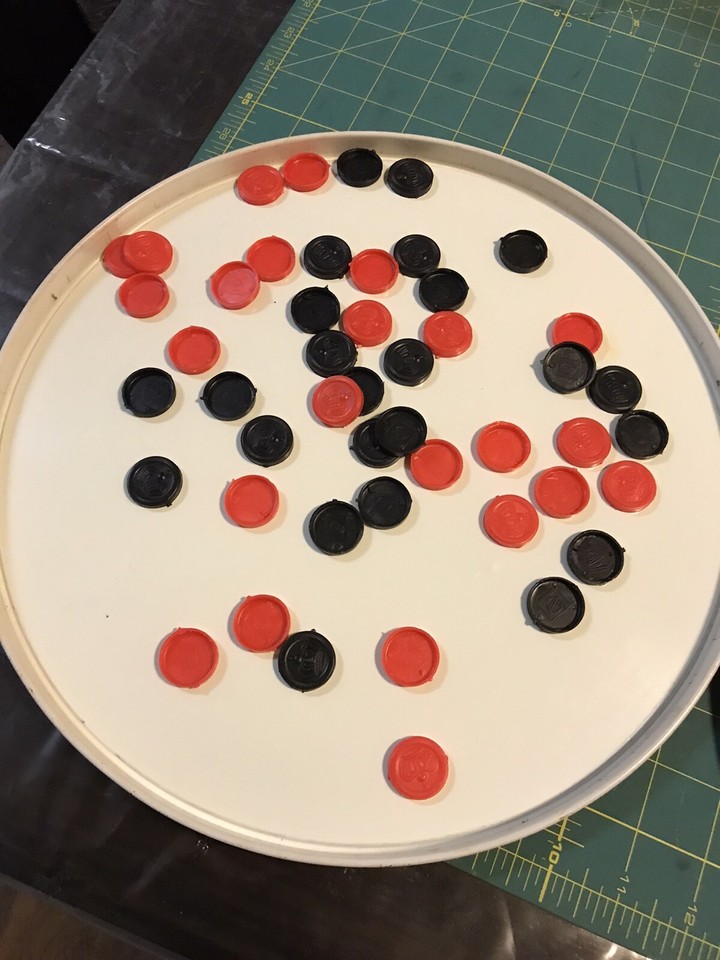 2 Vintage KING ROW Chinese Checkers / Checkers Double-Sided Game Tins ...