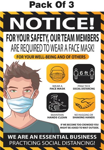 Social Distancing STICKERS, Wear Mask, 6 Feet Apart, Hands Clean ...