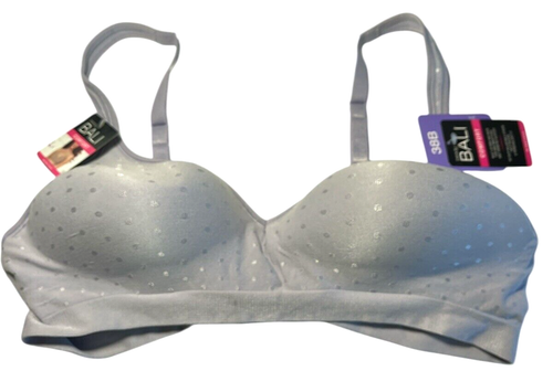 Bali Beauty Bra Womens 38B Foam Wirefree Amethyst Purple Dot Side ...