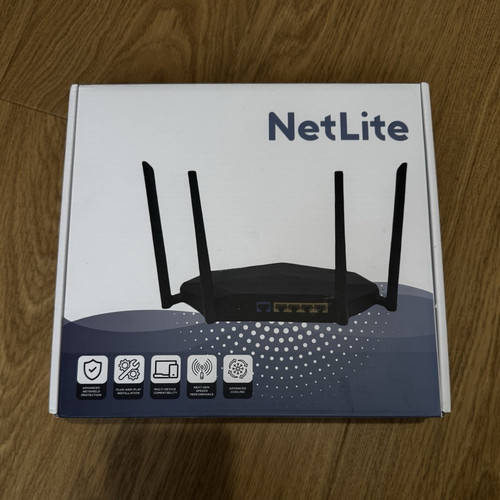 NetLite Wireless Router 4-Port LAN RJ-45 with External Antennas Black ...
