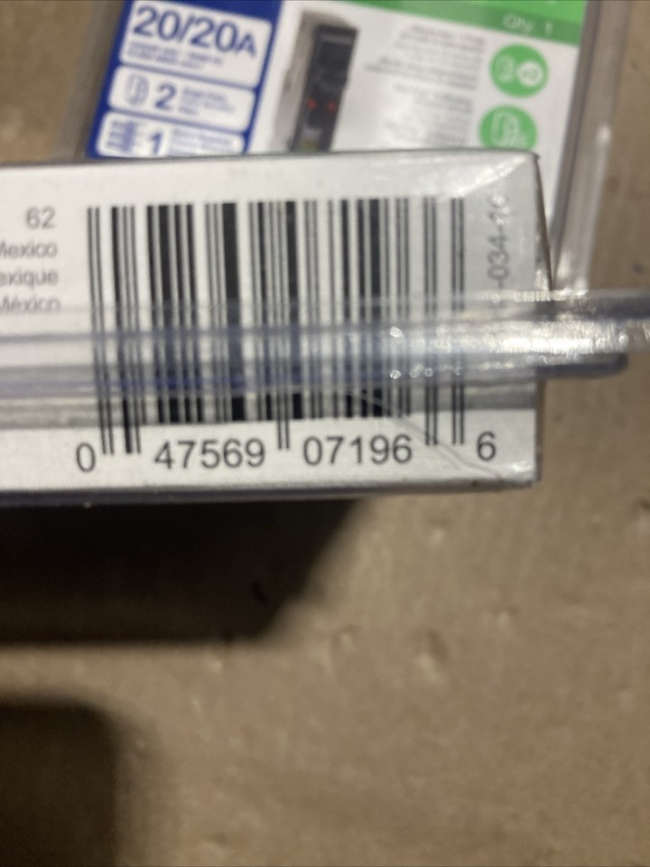 Square D QO2020C 20/20 Amp, Type QO, 120/240V, Tandem Circuit Breaker ...