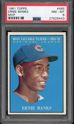 1961 Topps Baseball #485 Ernie Banks Mvp PSA 8 | eBay