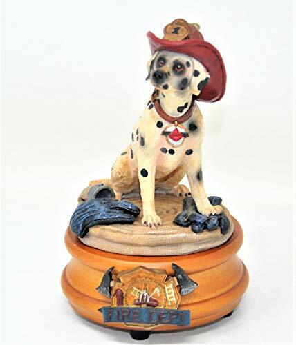 Vanmark Firefighter Dalmatian Dog Music Box Figurine "I'm On It ...