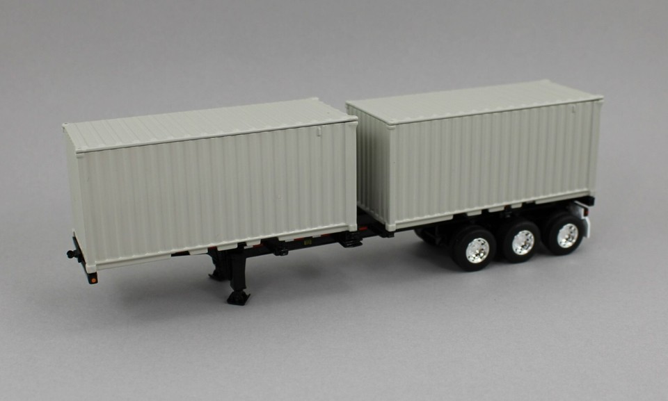 DCP 1:64 *BLACK & BLUE* Peterbilt 389 63" Midroof Container Trailer ...