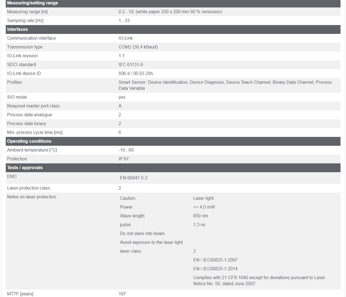 ifm O1D105 Photoelectric Sensor for sale online | eBay