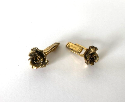 Vintage Zentall Antique- Gold-toned Rose Cufflinks | eBay