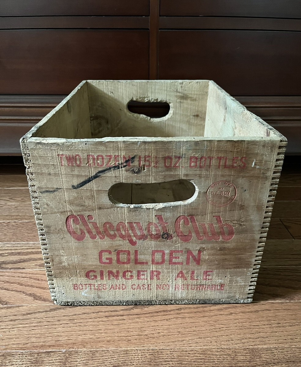 Wooden Crate Clicquot Club Bottle Veuve Clicquot Brut Eco Yellow Gift