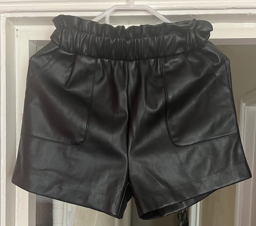 Primark~ Nice Black Faux Leather Shorts With Pockets~ Size XXS (4/6 UK ...