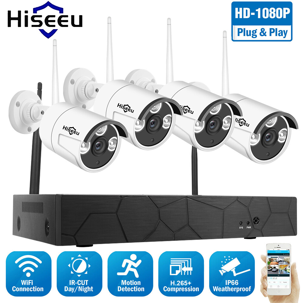 Hiseeu HISEEU 8CH 1080P NVR WIFI Wireless Security IP Camera System ...