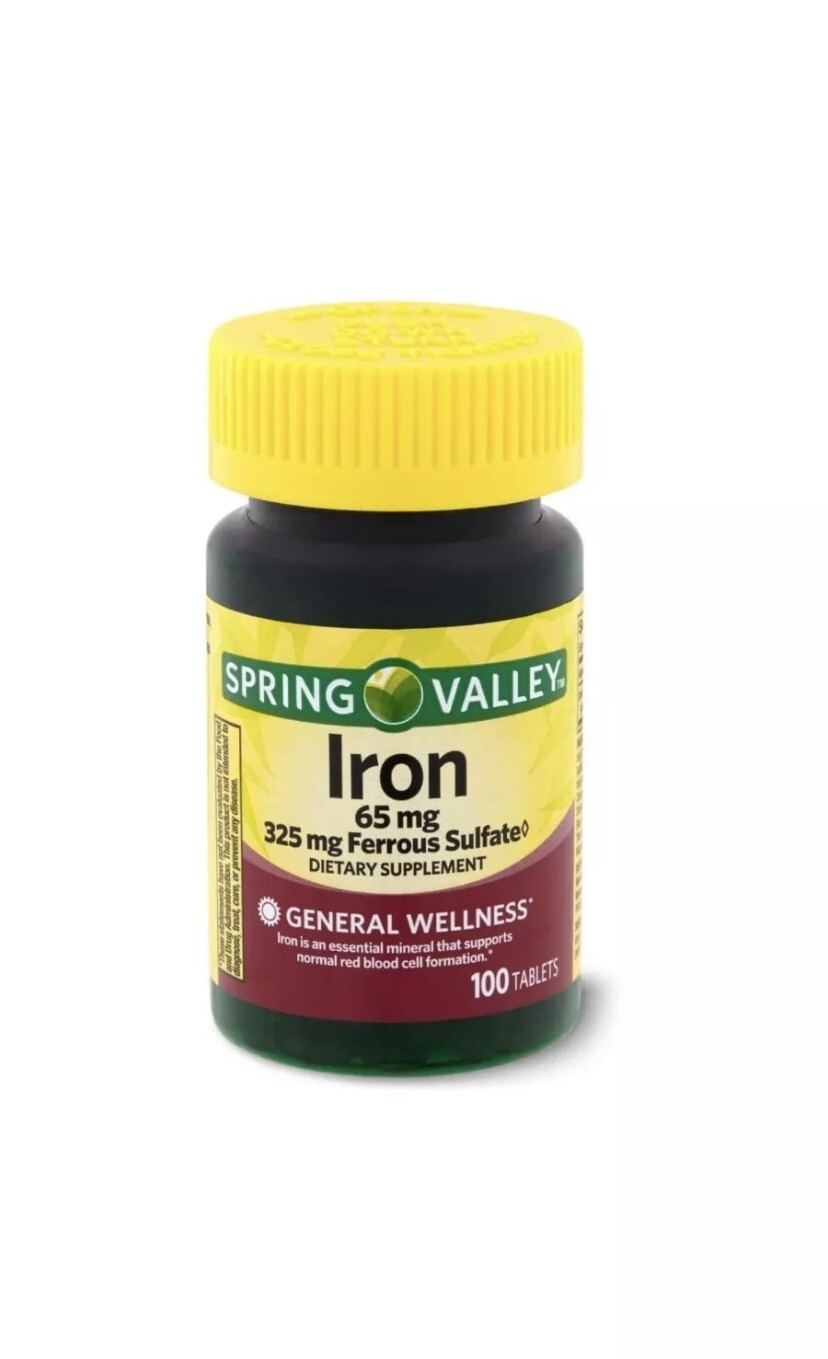 Spring Valley 65mg Iron Minerals - 100 Tablets for sale online | eBay