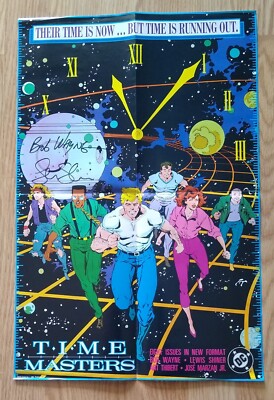 TIME MASTERS (1989) DC Comics 14" x 22" Promo Poster Signed Autographed ...